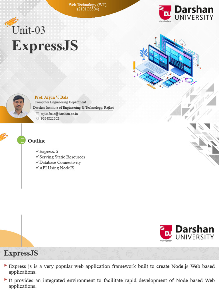 WT Unit-3 Express Js | PDF | World Wide Web | Internet & Web