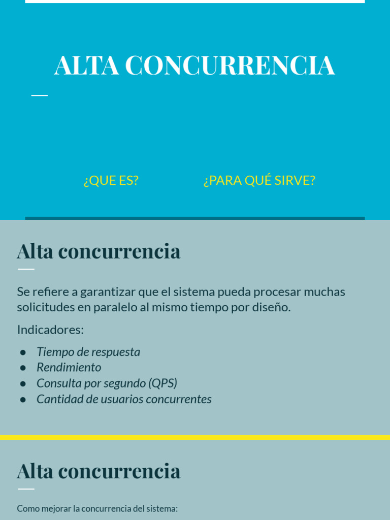 Alta Concurrencia | PDF | Hilo (Computación) | Bases de datos