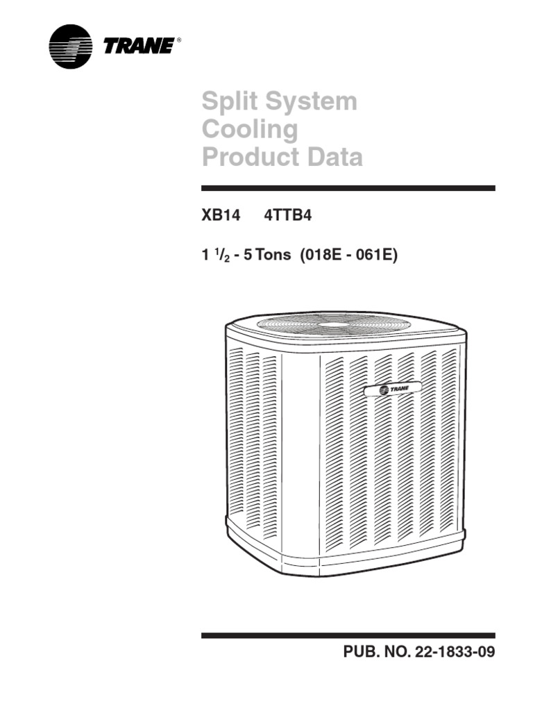 XB14 4TTB4 Trane Condenser | PDF | Air Conditioning | Mechanical ...