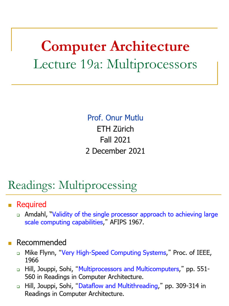 Multiprocessor Architecture Overview | PDF | Parallel Computing | Central Processing Unit