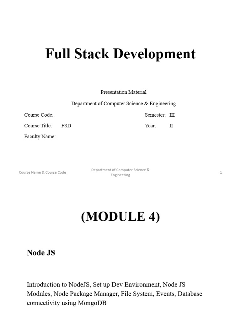 FSD Node - Js Module 4 | PDF | Computing | Computer Programming
