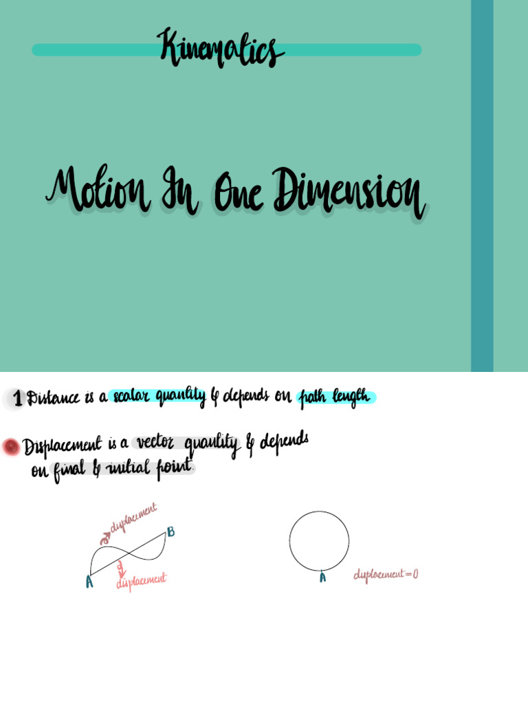 Motion in 1 Dimension Kinematics Complete | PDF