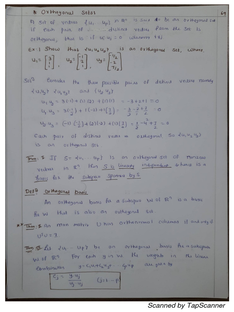Orthogonality For Linear Algebra With Question Practice | PDF