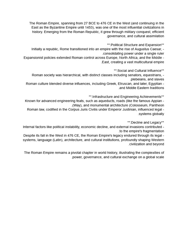 The Roman Empire | PDF | Ancient Rome | Roman Empire