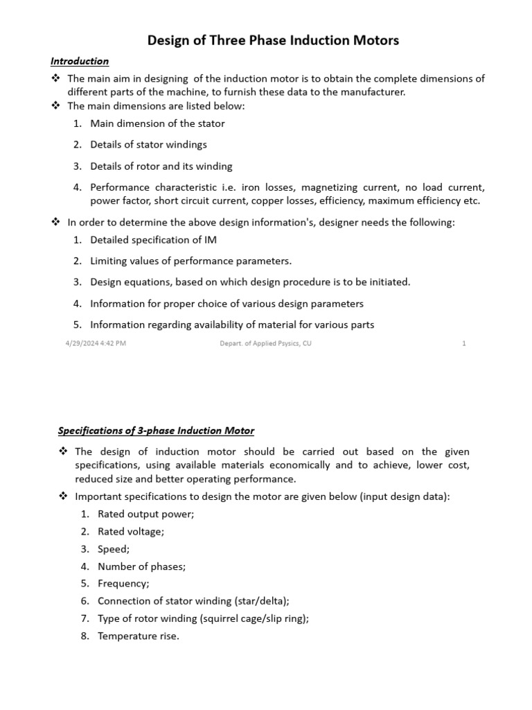 Design of Three Phase Induction Motors - 240531 - 004654 | PDF ...