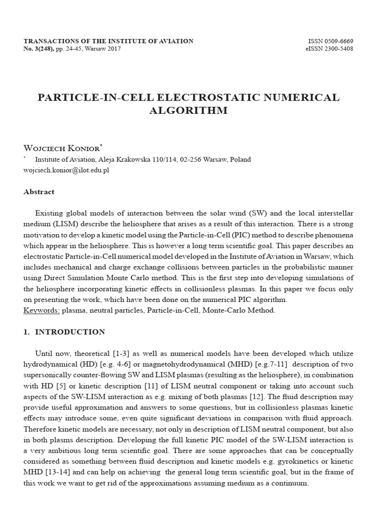 Particle in Cell Electrostatic Nume | PDF | Physics | Physical Sciences