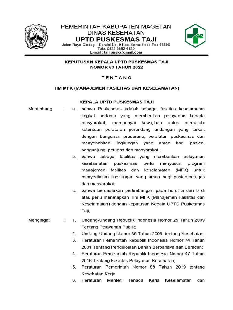 SK Tim MFK PKM Taji | PDF