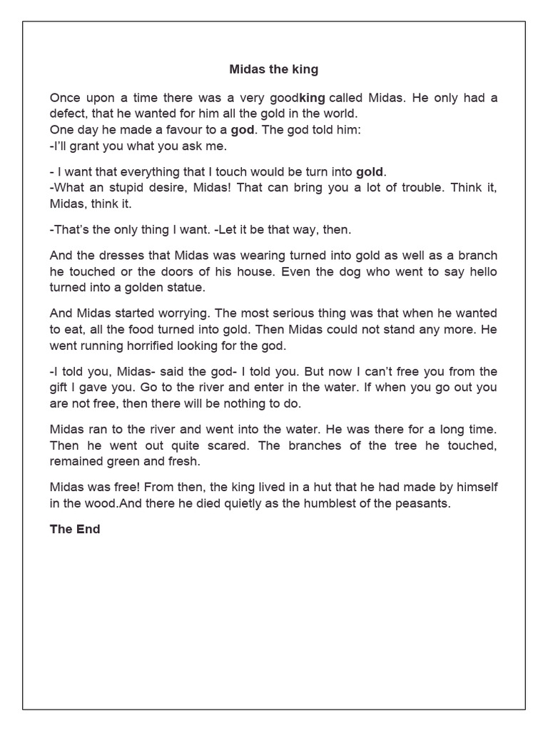 Midas The King and Activity | PDF