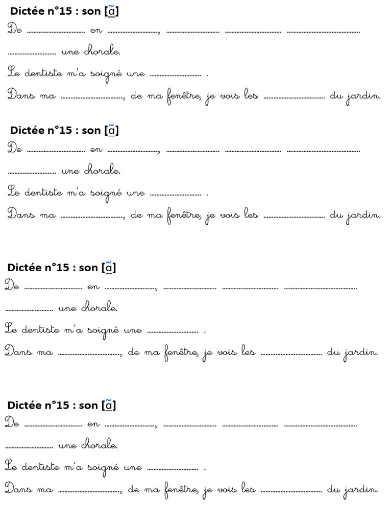 Dictée 15 Son An | PDF