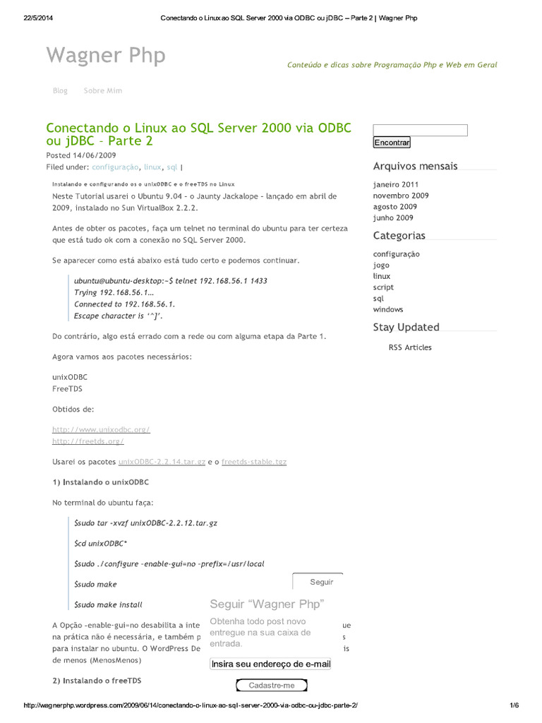 Conectando o Linux Ao SQL - Server | PDF