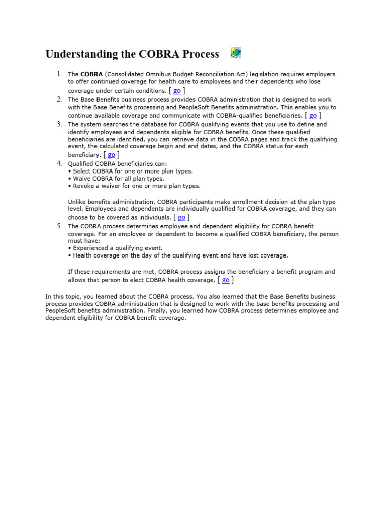 Understanding The COBRA Process | PDF
