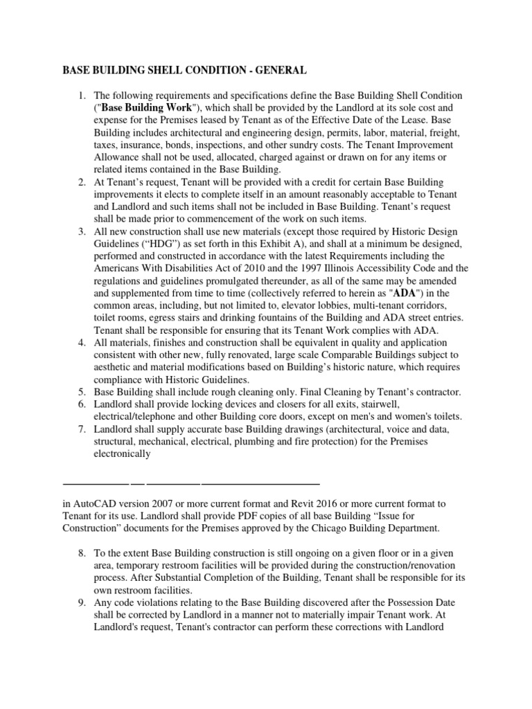 Core and Shell Building Specifications | PDF | Duct (Flow) | Fire ...