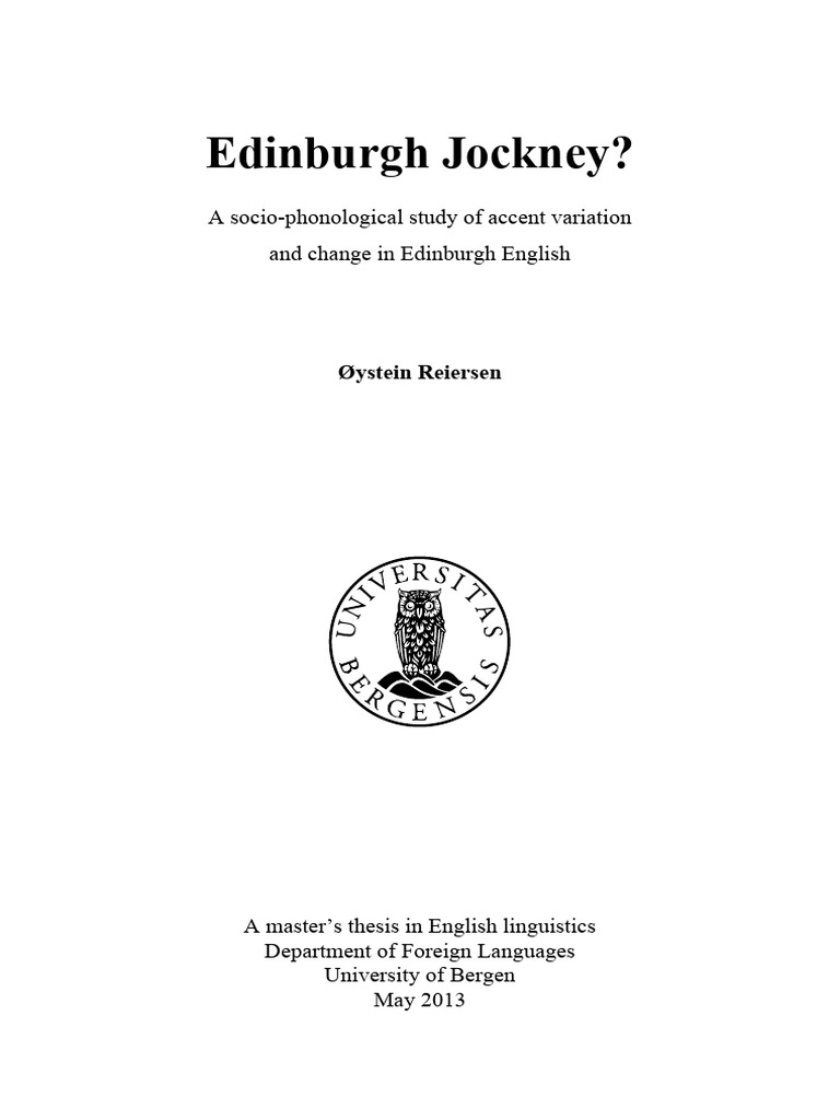 Edinburgh Accent Study | PDF