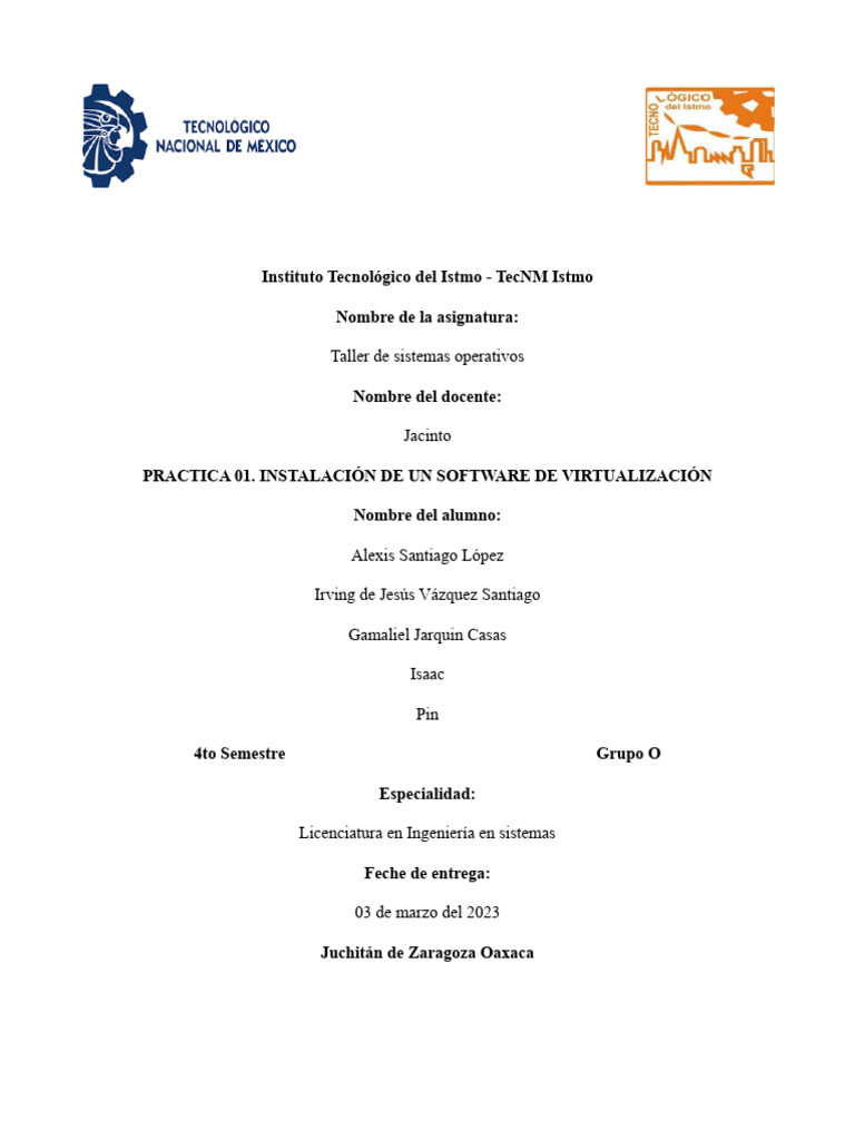 Reporte Practica1 TSO | PDF | Máquina virtual | Software