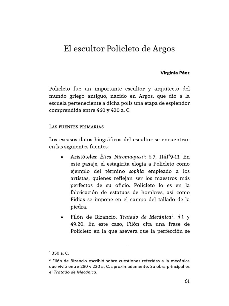 Policleto: Maestro del Arte Griego | PDF | Mundo grecorromano | Antigua ...