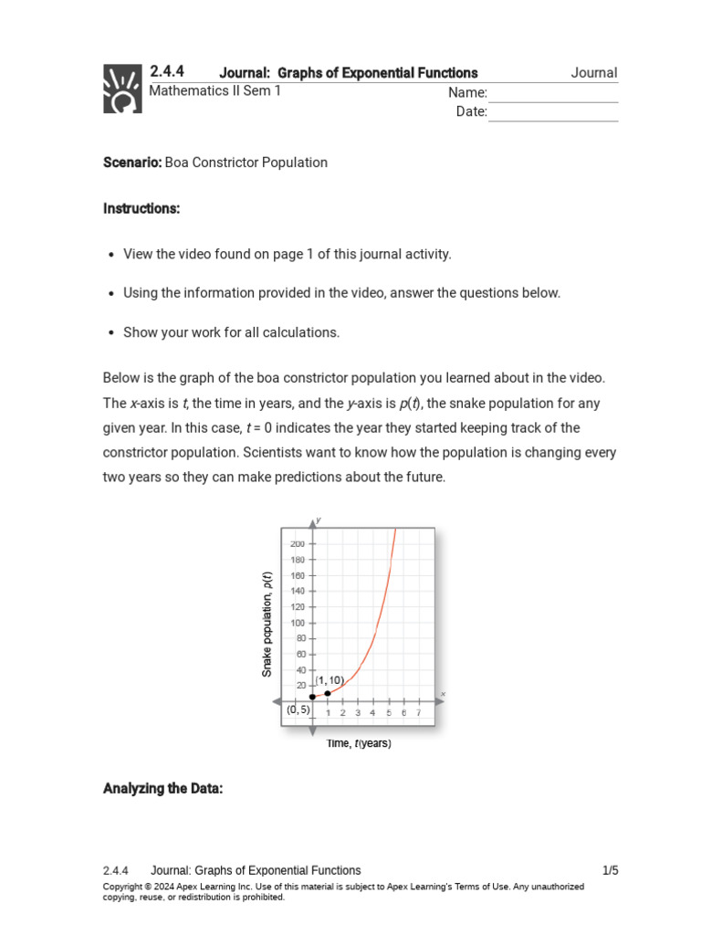 2.4.4 Journal - Graphs of Exponential Functions (Journal) - 2004004 ...