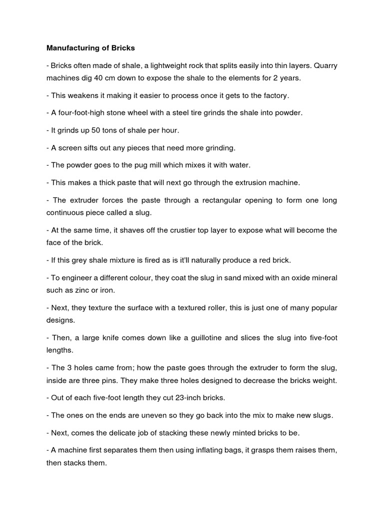 How To Make Brick | Download Free PDF | Brick | Extrusion