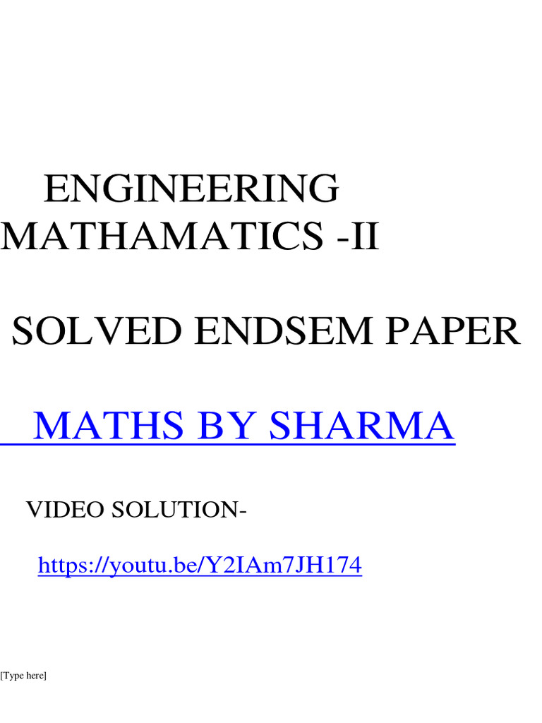 M2 Endsem Paper Solution | PDF