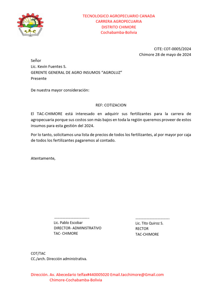 solicitud de cotizacion | PDF