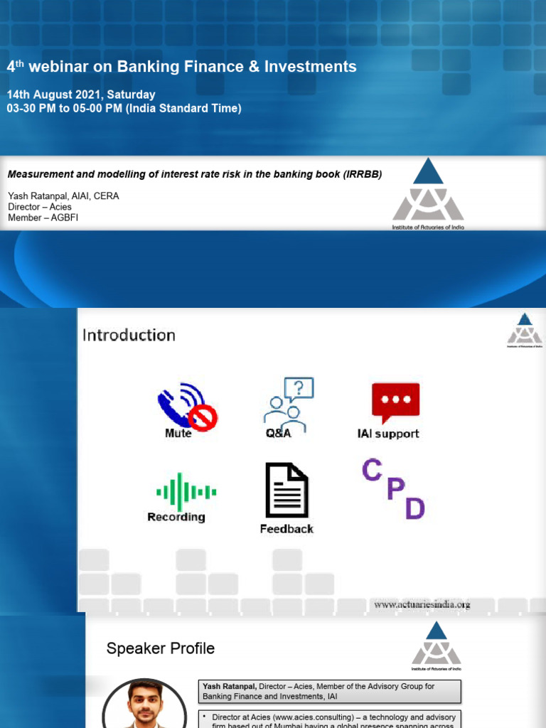 IRRBB Risk Management Webinar | PDF | Financial Risk | Banks