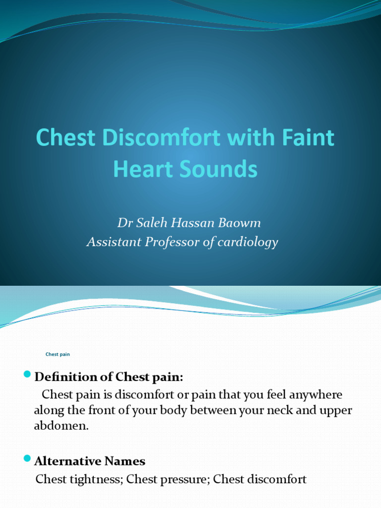 Chest Discomfort With Faint Heart Sounds | PDF | Heart | Causes Of Death