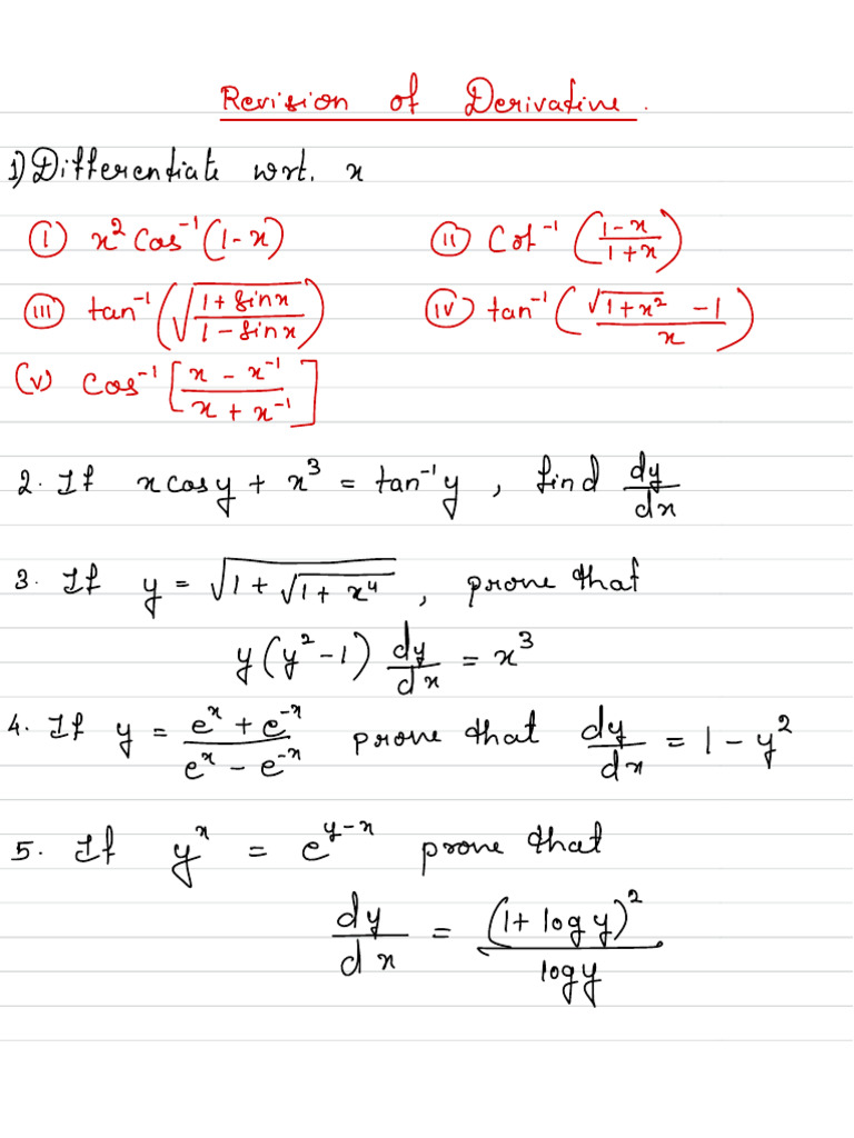 Questions On Differentiation | PDF