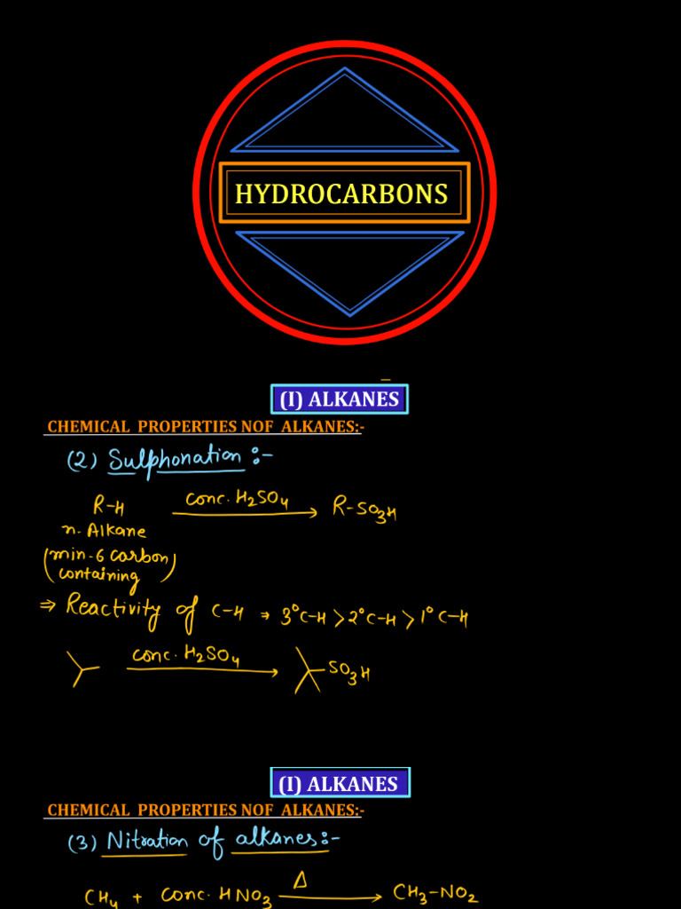 Hydrocarbons L-4 (Reactions of Alkanes, Formation of Alkene Alkynes) | PDF