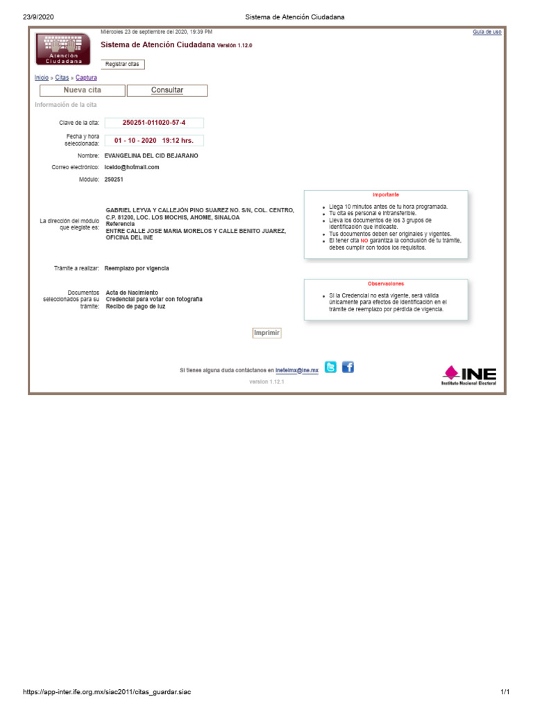 INE Sistema de Atención Ciudadana | Descargar gratis PDF | Gobierno