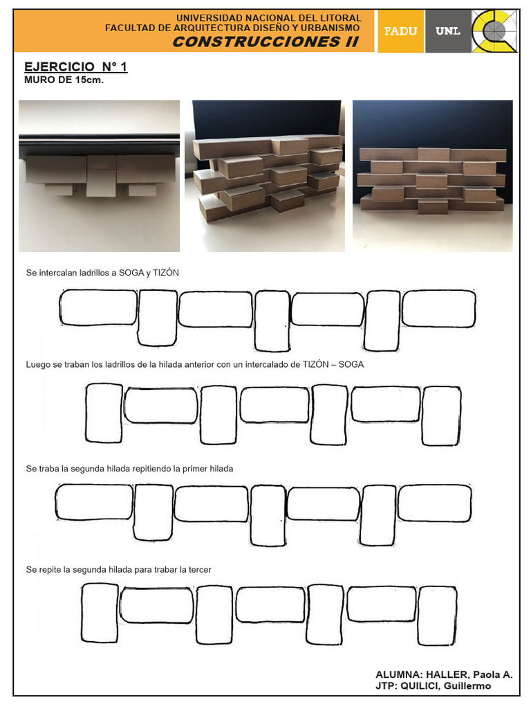 Ejercicio Trabas de Ladrillos | PDF | Construyendo tecnología | Albañilería