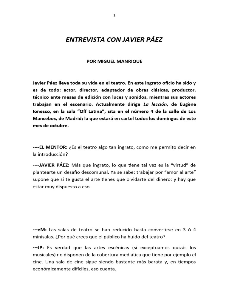 Miguel Manrique | PDF | Samuel Beckett