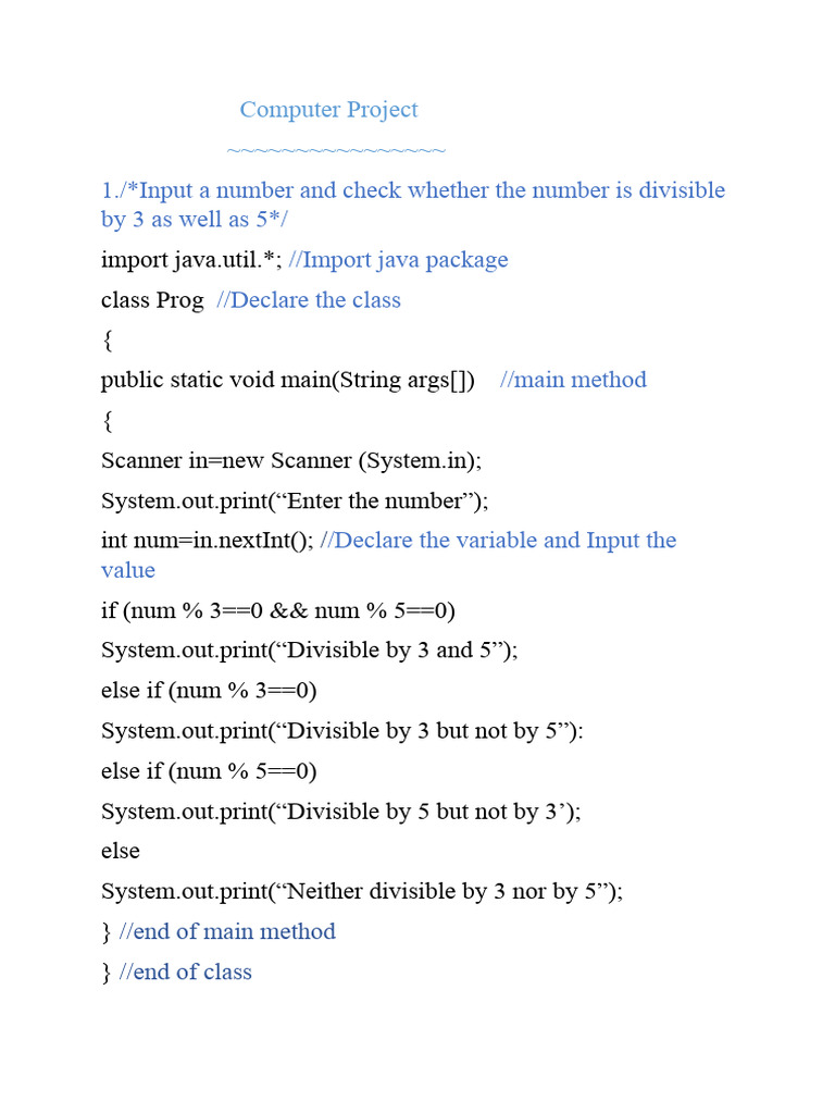 Computer Project | PDF | Variable (Computer Science) | Mathematical Logic