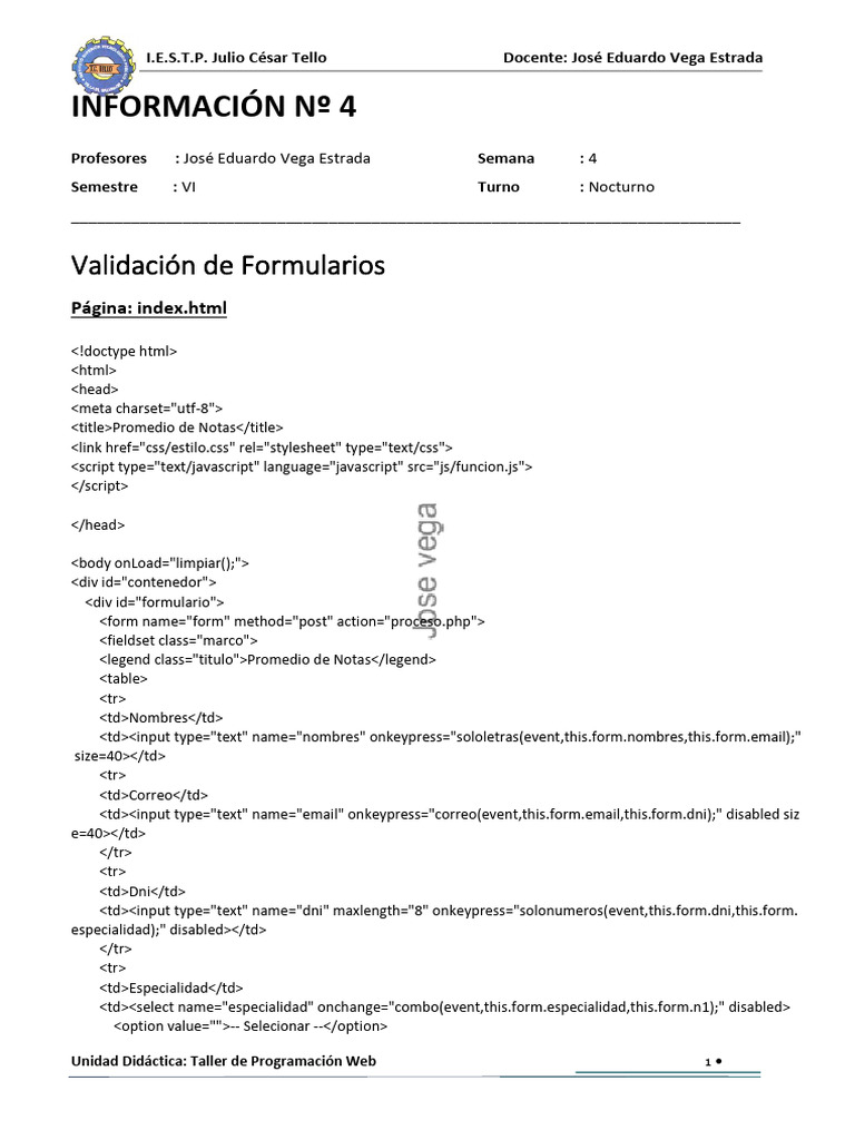 Validación de Formularios en HTML | PDF | Desarrollo web | Hojas de estilo en cascada