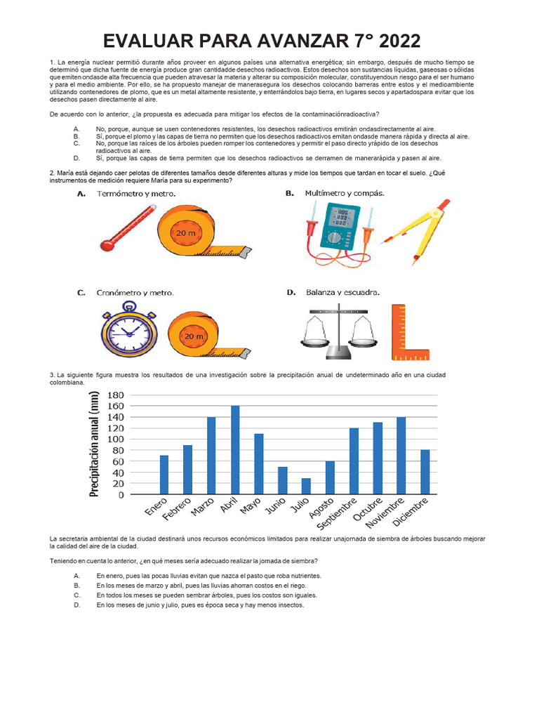 EVALUAR PARA AVANZAR 7MO 2022 | Descargar gratis PDF | Agua | Etanol