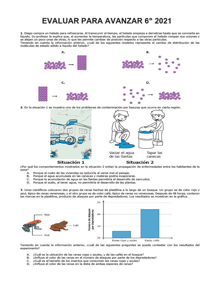 Evaluar para Avanzar 6to 2021 | PDF | Agua | Planetas