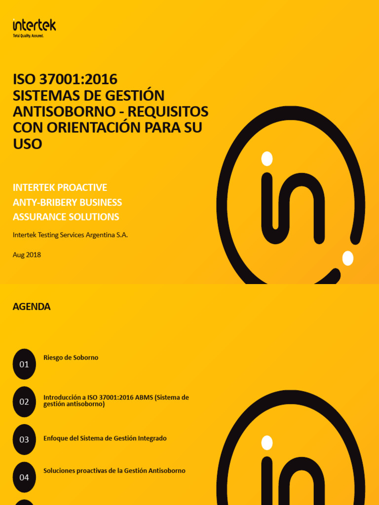 ISO 37001 ABMS Intertek BA Solutions | PDF | Corrupción política | Riesgo