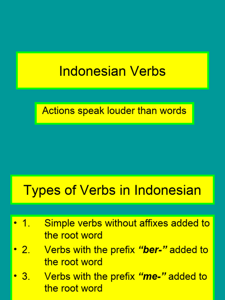 Dokumen.tips Indonesian Verbs Actions Speak Louder Than Words | PDF | Verb | Morphology