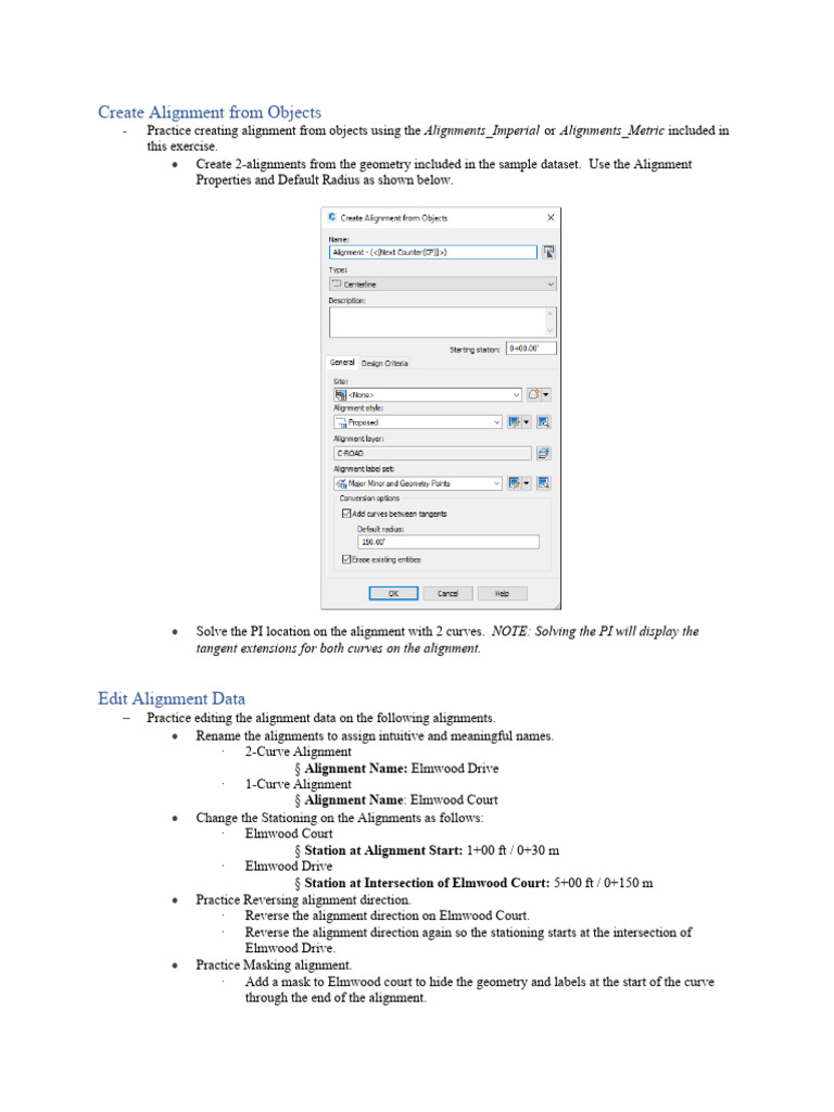 CAD - Alignments | Download Free PDF | Geometry