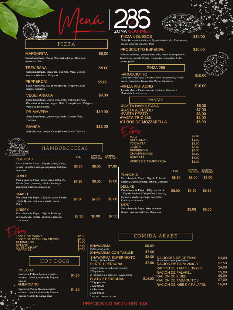 286_menú_qrtawo | PDF | pesto | Pizza