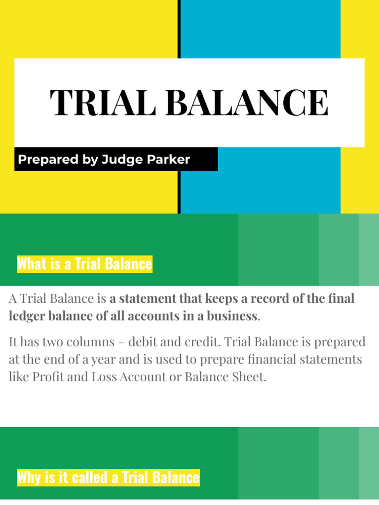 Trial Balance Notes | PDF | Business | Finance & Money Management