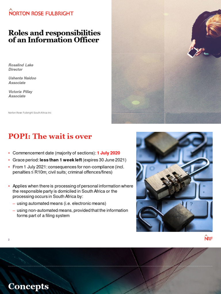 Information Officer Roles in POPI Compliance | PDF | Regulatory ...