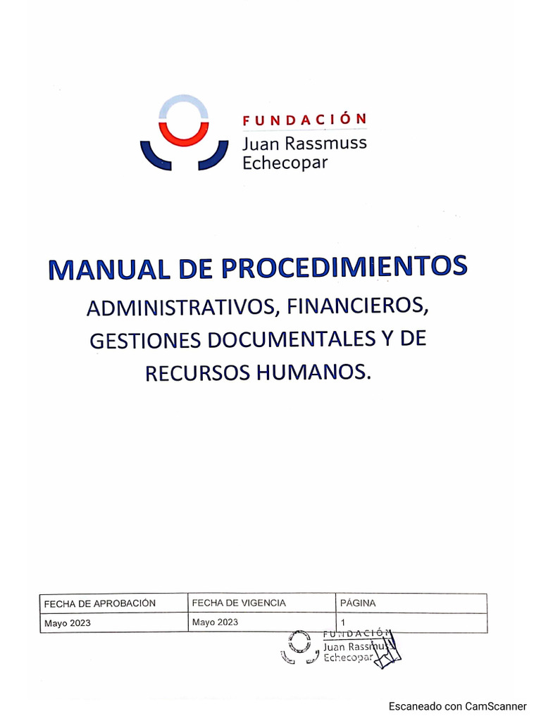 Manual de Procedimientos Adm. Financieros FJRE | PDF