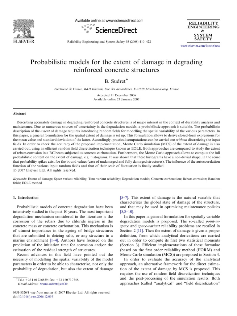 Sudret - 2008 - Probabilistic Models For The Extent of Damage in D ...