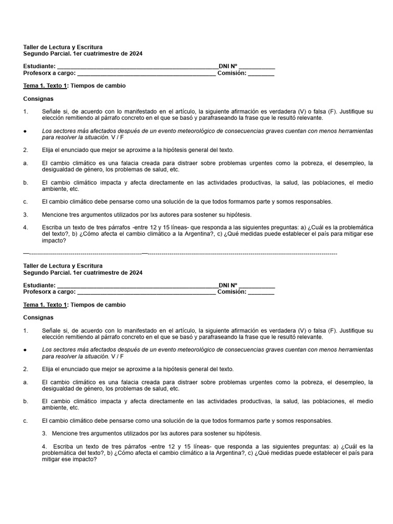 Consignas - Tema 1 | PDF | Política | Ciencias sociales