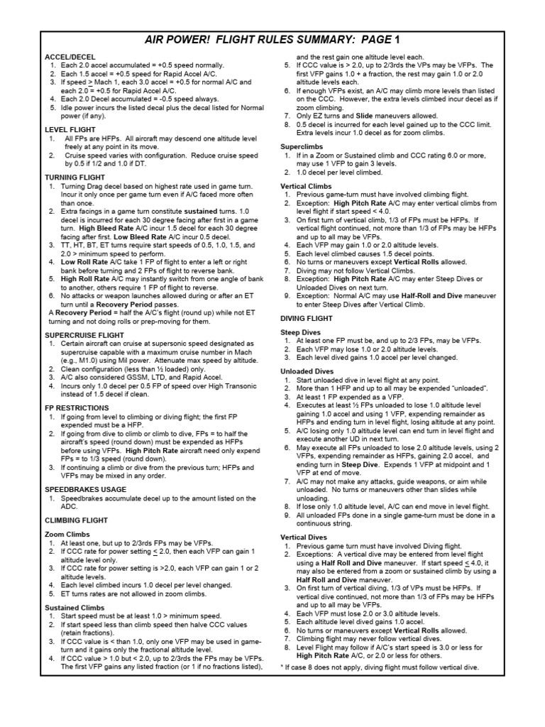 Aircraft Flight Rules Summary - 12-2023 | PDF | Aerospace | Aviation