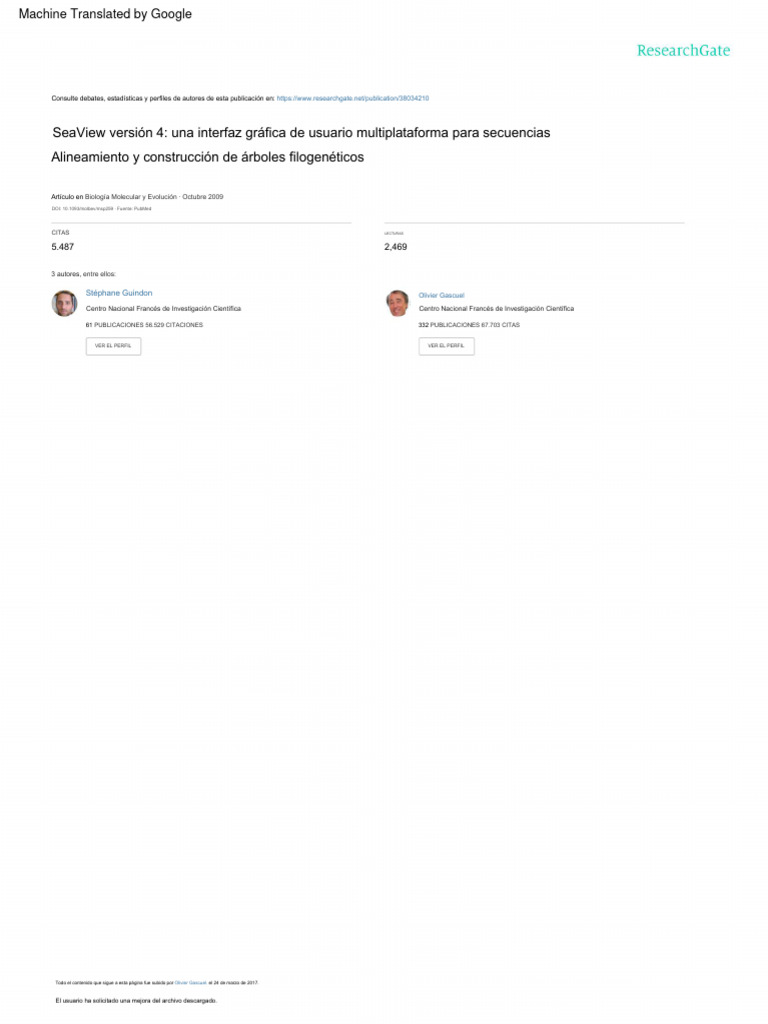 SeaView_Version_4_A_Multiplatform_Graphical_User_I | Descargar gratis PDF | Alineación de ...
