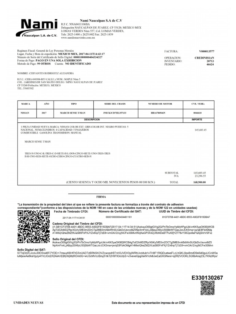 Nissan March 2017 Nami Naucalpan, Sa de CV | PDF