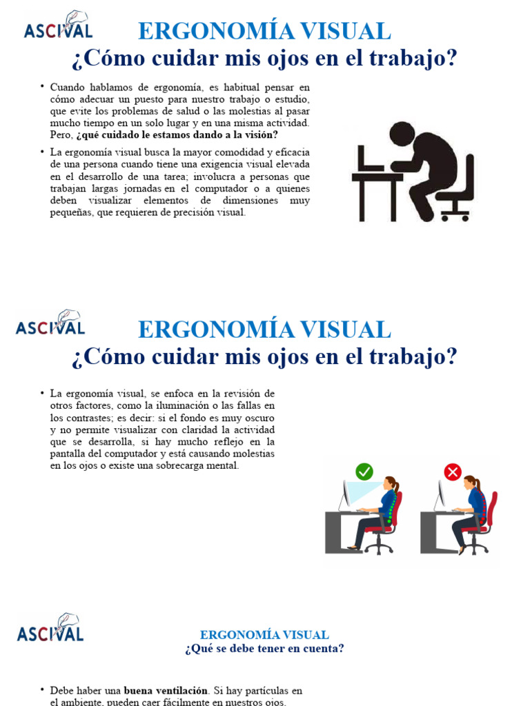 Ergonomía Visual | PDF | Factores humanos y ergonomía