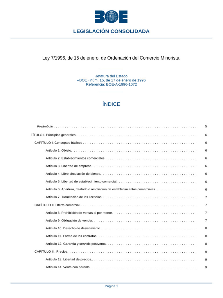 LOCM | Descargar gratis PDF | Mercado (economía) | Al por menor