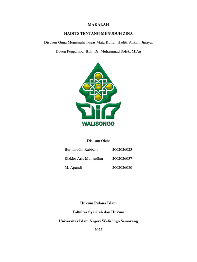 Hadis Menuduh Zina dalam Islam | PDF