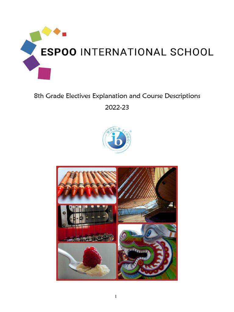 2022-23 Grade 8 Electives Booklet | PDF | Multimedia | Human